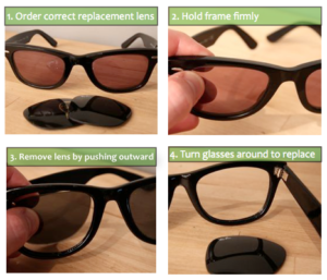Replacing Gold Wireframe Rayban Lenses